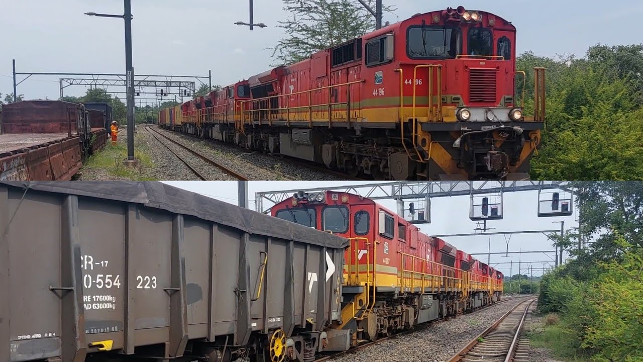 Magnetite and container trains on Transnet's North East corridor - YouTube