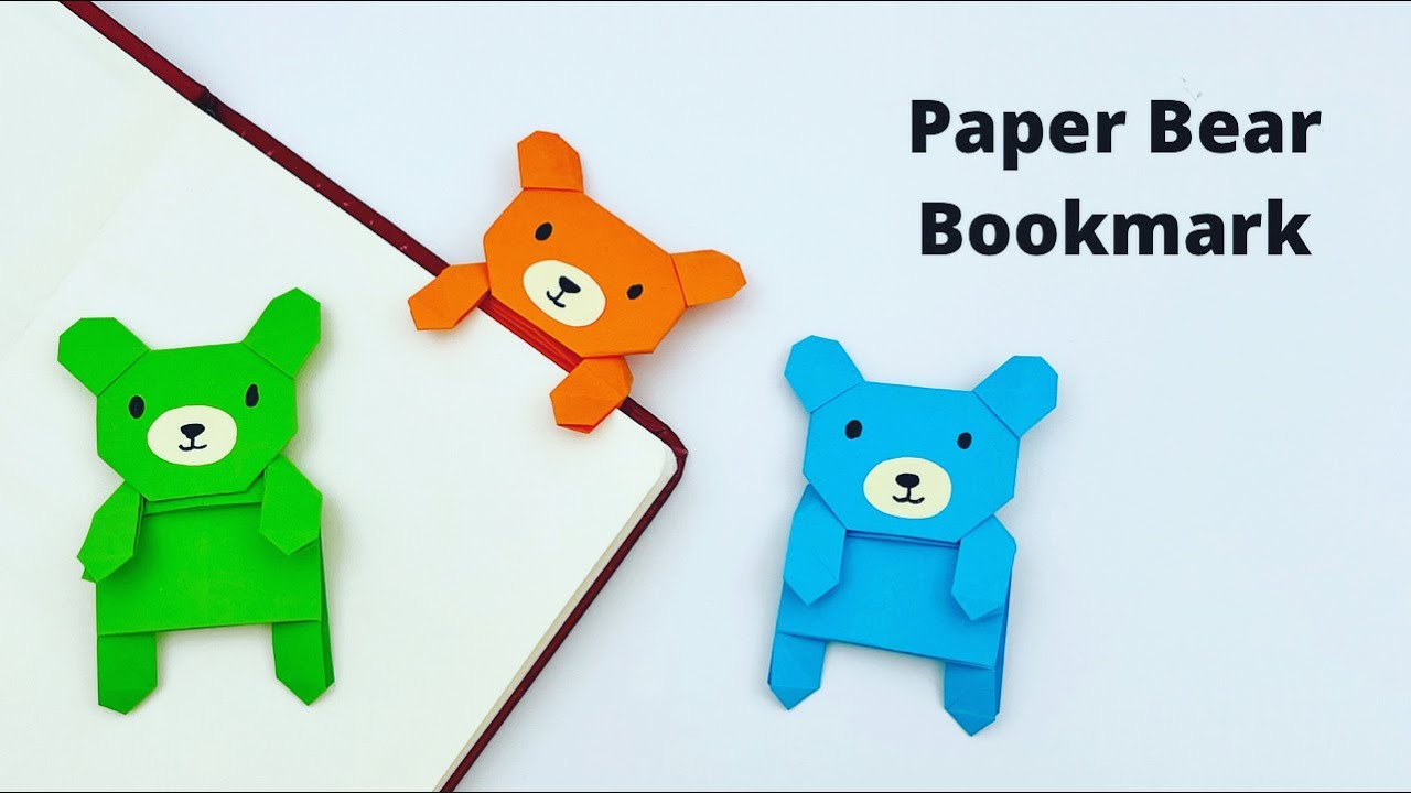 DIY Paper BEAR Corner Bookmark!!! Paper Crafts For School / Origami ...