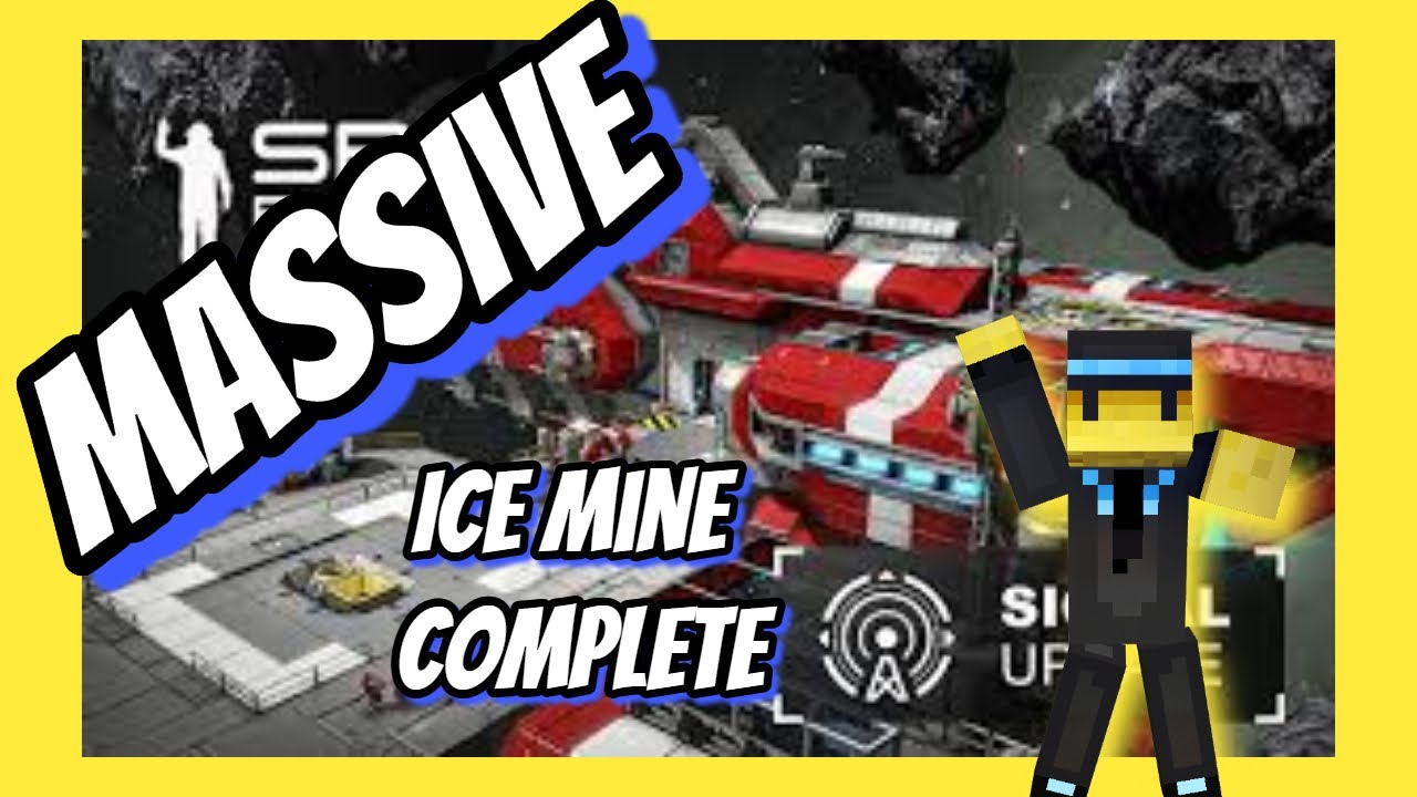 Space engineers MASSIVE ice mine complete - YouTube