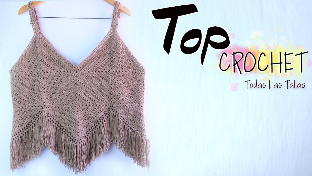 💰 IMPERDIBLE! Patrón de Crochet de TOP con Flecos - YouTube