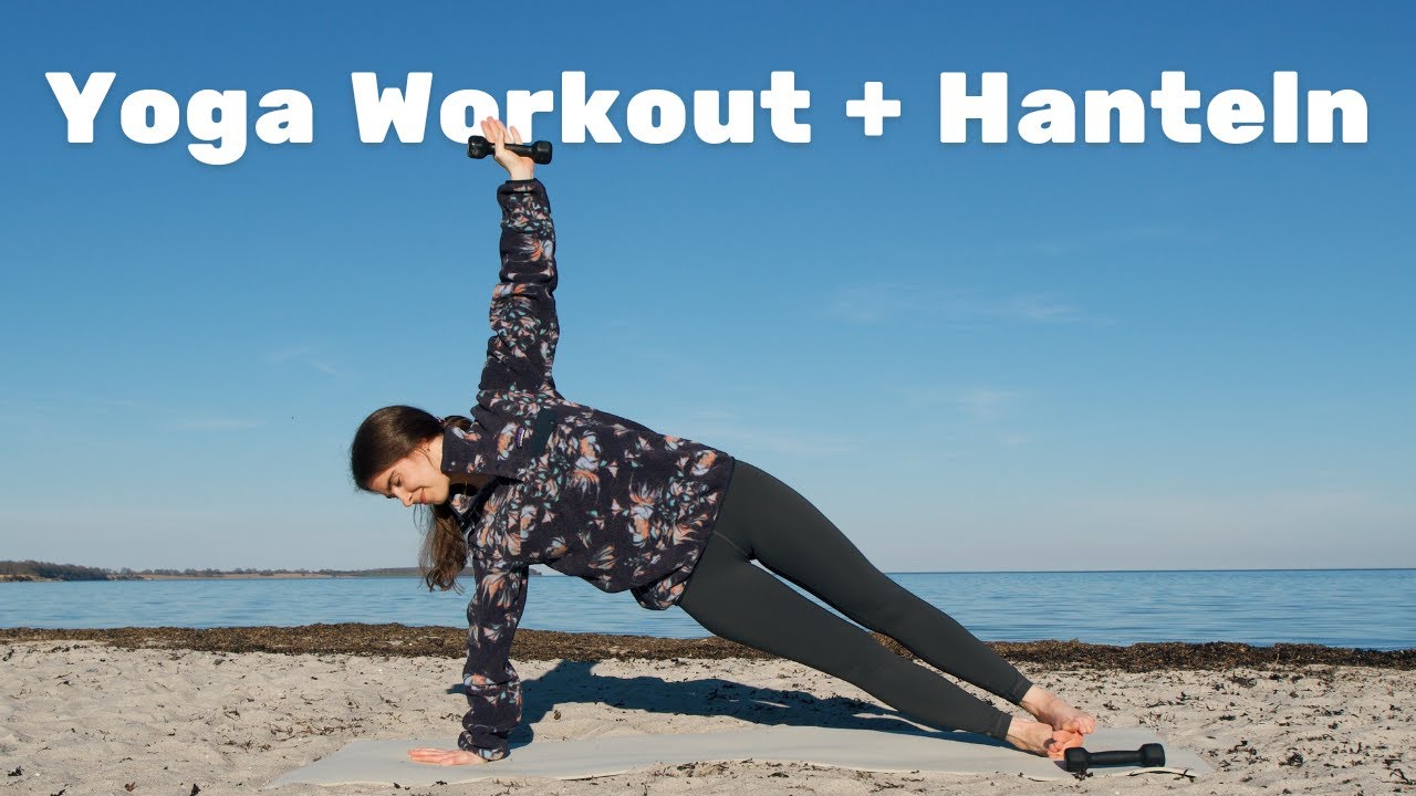 30 MIN YOGA WORKOUT + HANTELN || Yoga Pilates Ganzkörper-Workout mit ...