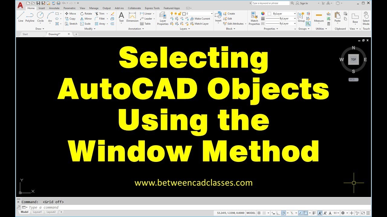 Selecting AutoCAD Objects Using the Window Method - YouTube