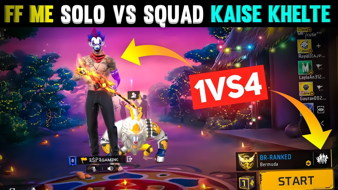 Free Fire Me Solo Vs Squad Kaise Khele | Free Fire Max Me Solo Vs Squad ...