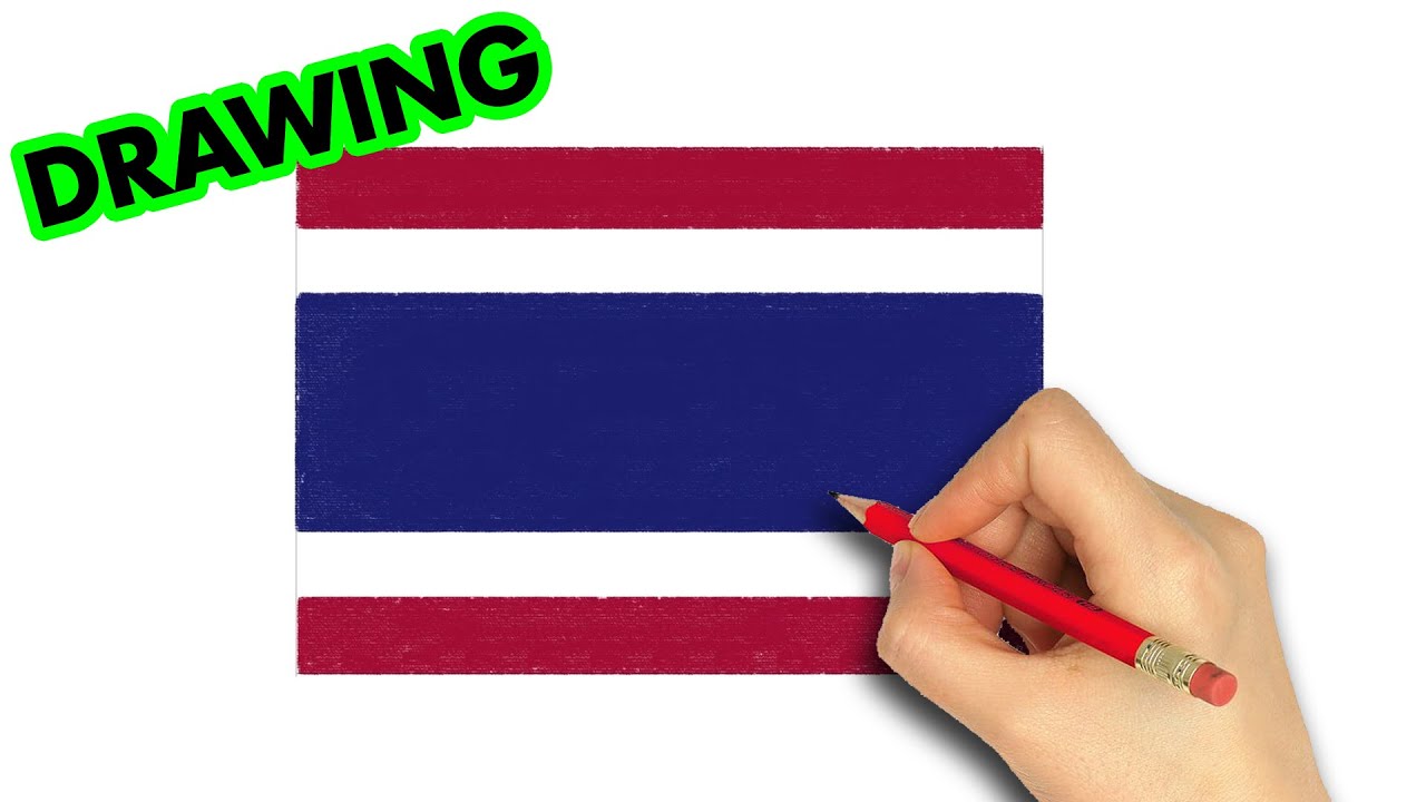 how to draw Thailand flag | Art Therapy - YouTube