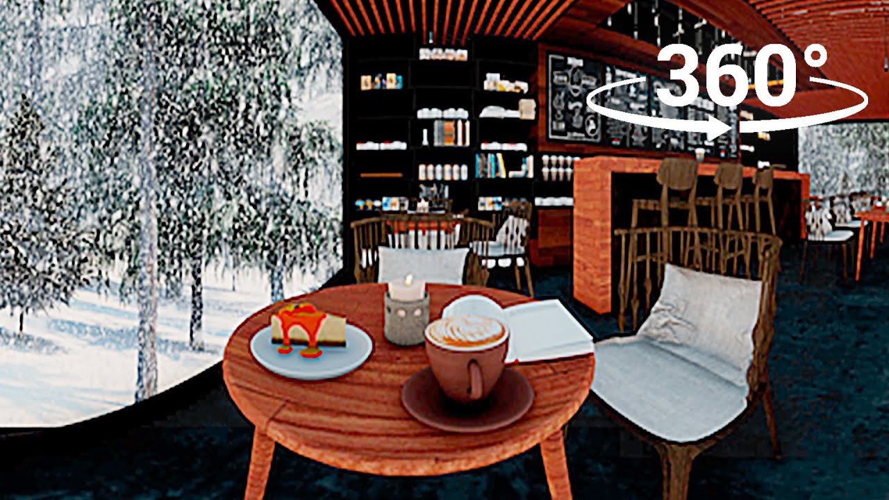 360° VR Coffee Shop Ambience with Smooth Jazz Music - YouTube