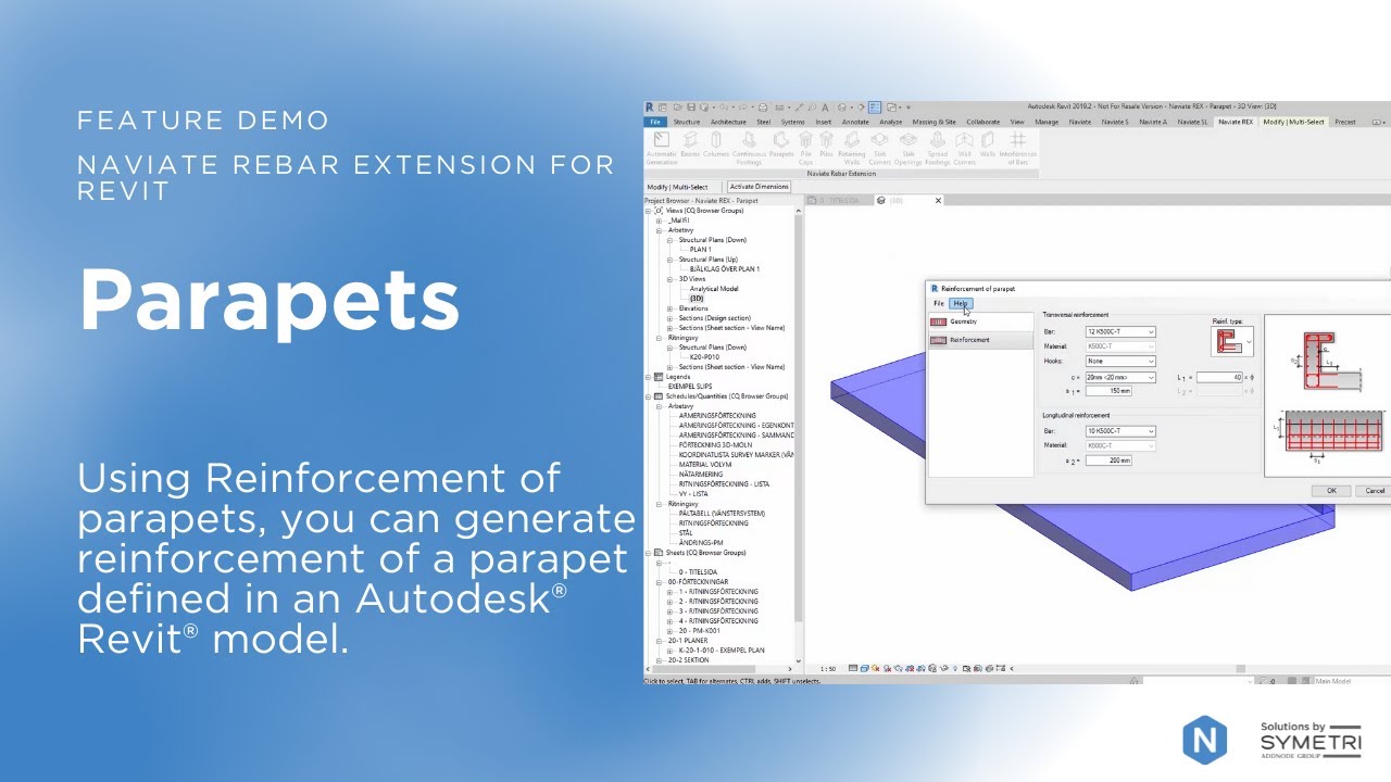 Naviate Rebar Extension 2021 - Parapets - YouTube