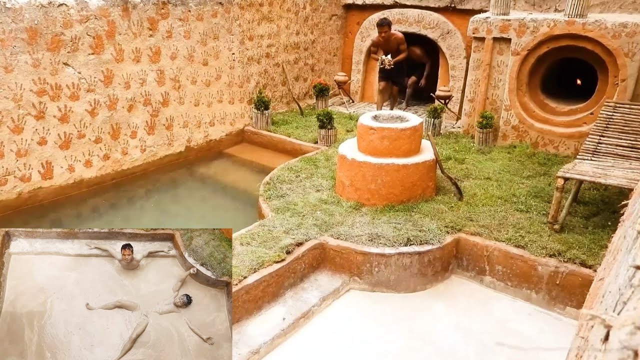 Unbelievable! Building Underground House and Mud Swimming Pool ...