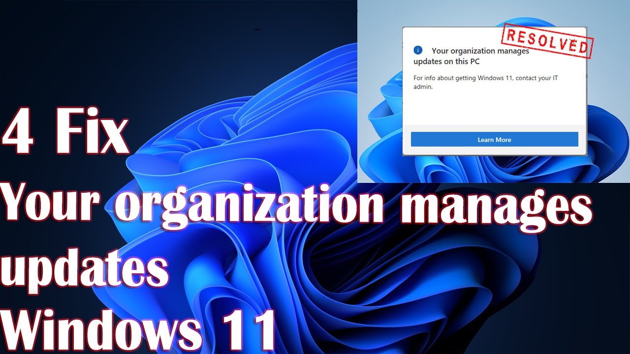 5 Fix Your organization manages updates on this PC error - How to - YouTube