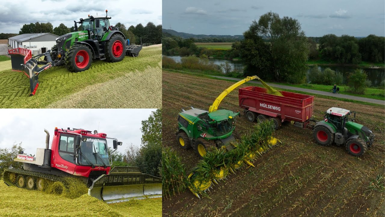 Maishäckseln mit LU Marten & Teune I JohnDeere 9800i I PistenBully 300 ...