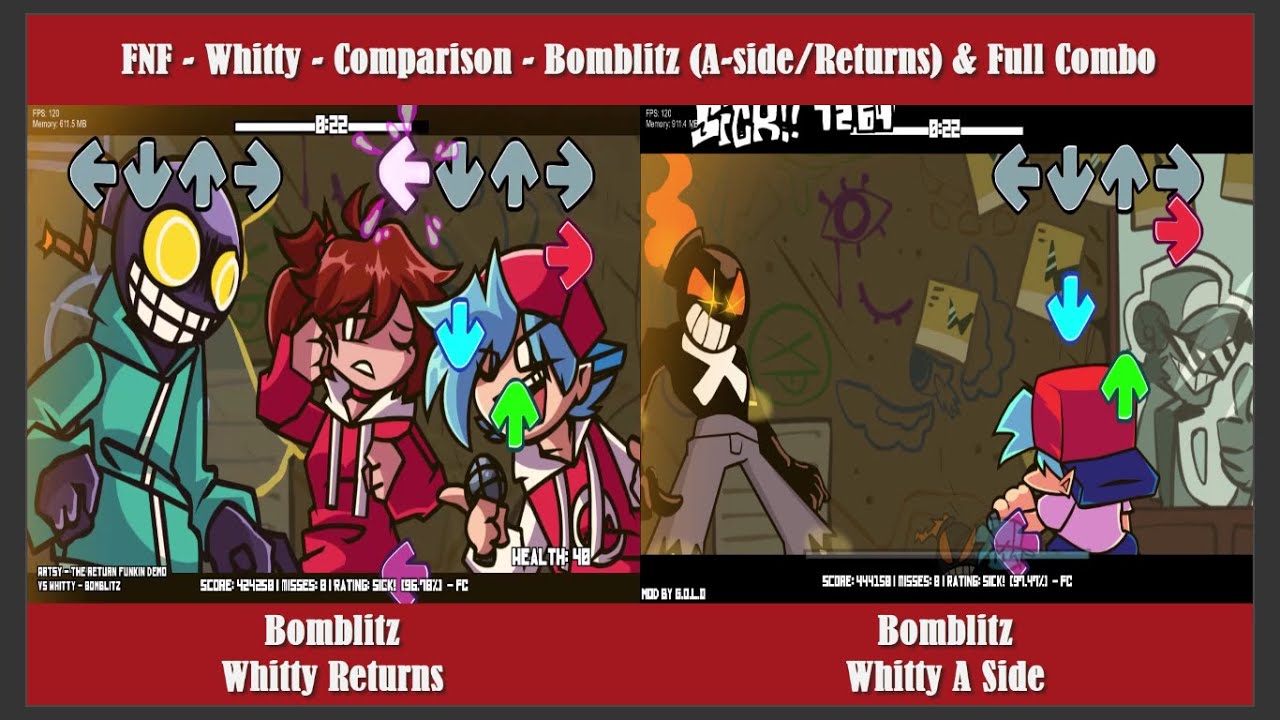 FNF - Comparison - Whitty - Bomblitz (A-side/Whitty Returns) & Full ...