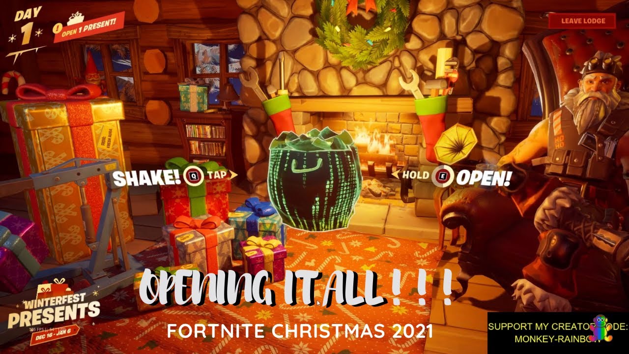 Fortnite Christmas 2021 UNBOXING ALL GIFTS - YouTube