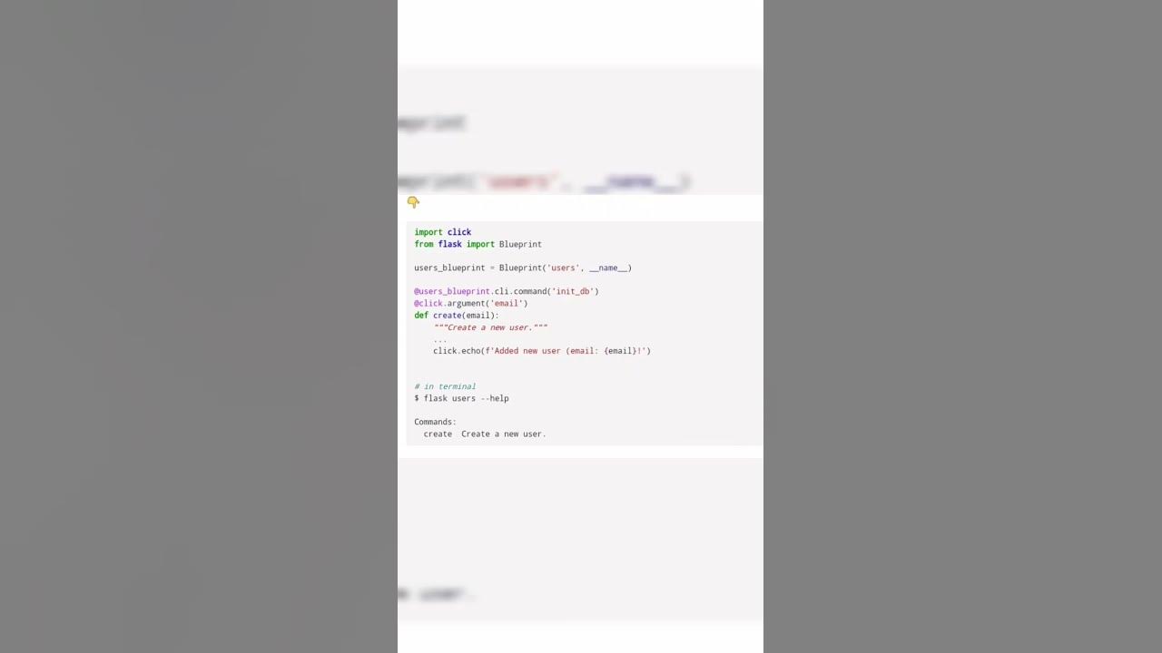 Flask Blueprint Cli Commands Developer Programming Code Python Flask Cleancode Coding 0754