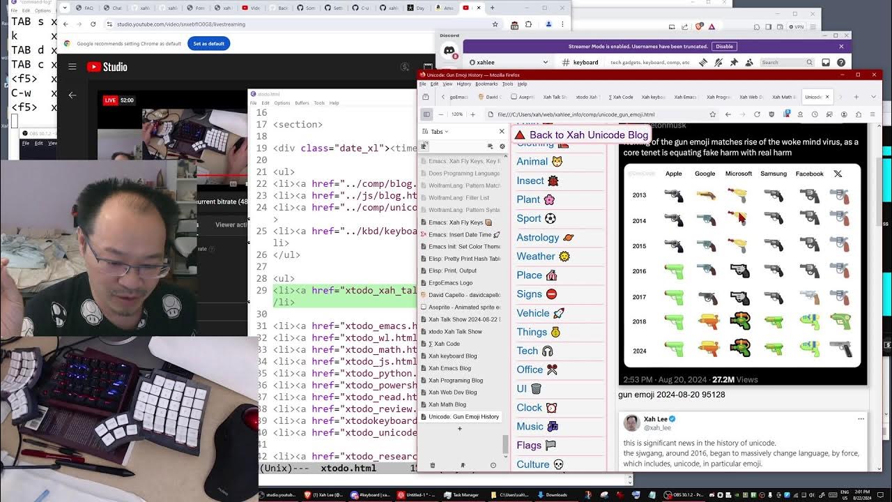 Ep576, Emacs Lisp Coding, Toggle Theme, Print List, Gun Emoji - YouTube