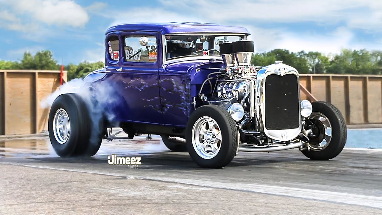 BITCHIN BLOWN COUPE! 10 SEC '30 FORD 5 WINDOW! HUNNERT HEADS UP BYRON ...