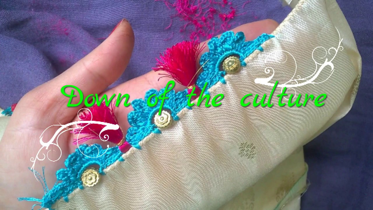 New latest tassels design with beads / krosha saree kuchu making ...