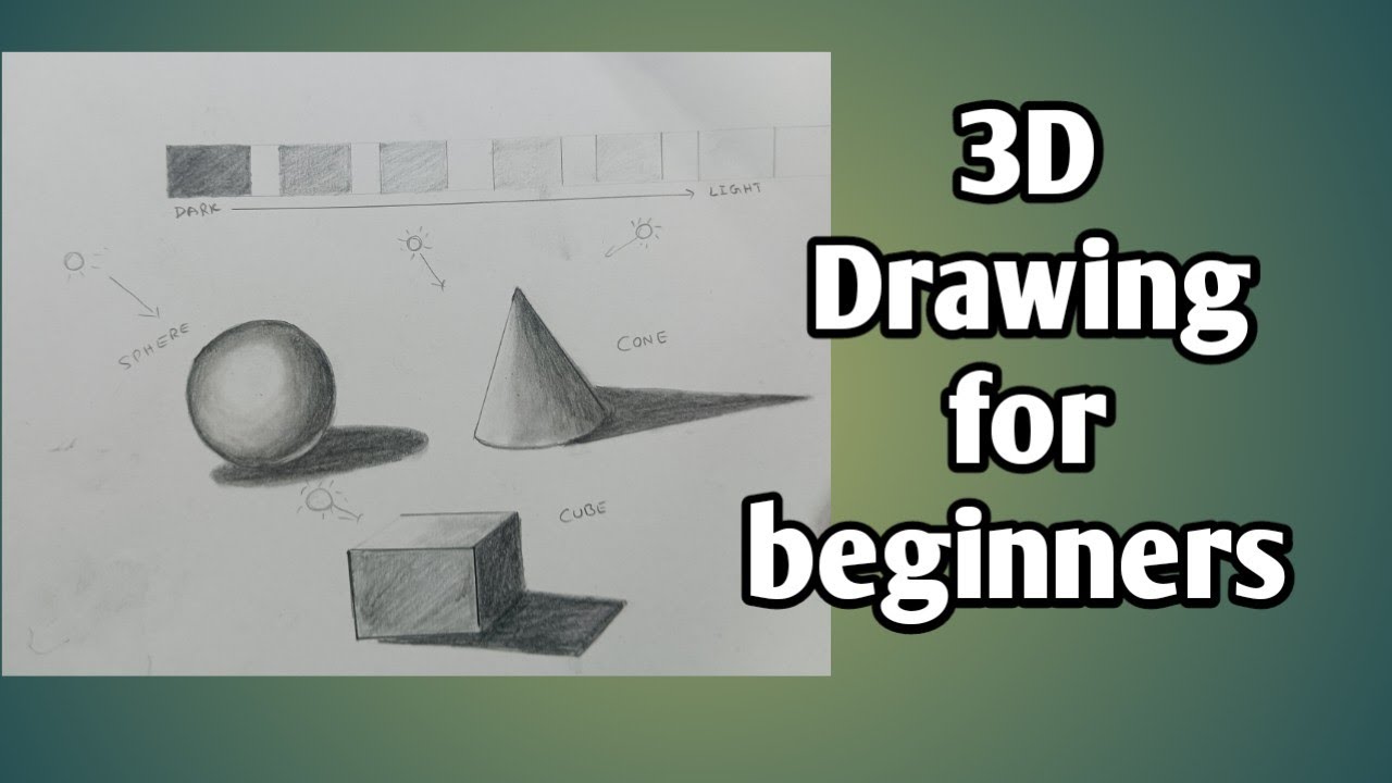 3D shading basic Drawing tutorial for beginners//3d బేసిక్ డ్రాయింగ్ ...