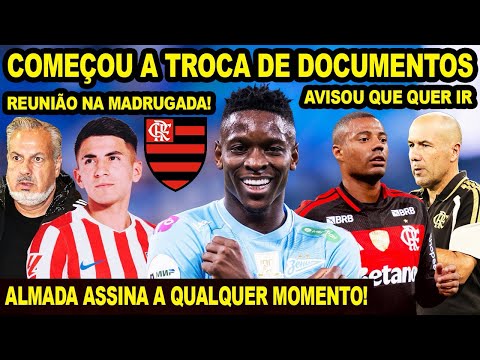 VAZOU NA MADRUGADA! FLAMENGO FAZ REUNIÃO COM LUIZ HENRIQUE! ALMADA VAI ASSINAR CONTRATO? DE LA CRUZ!