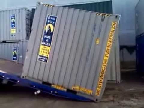 Tilt Tray Delivery of 10ft Shipping Container - YouTube