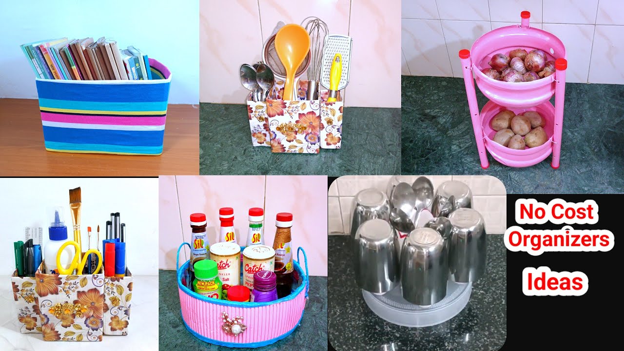 5 No Cost & Low Cost Organisers Ideas From Waste Materials/diy Home ...