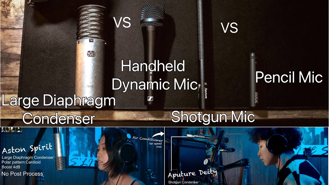 Vocal mic | Condenser vs Dynamic vs Shotgun vs pencil microphone l ...