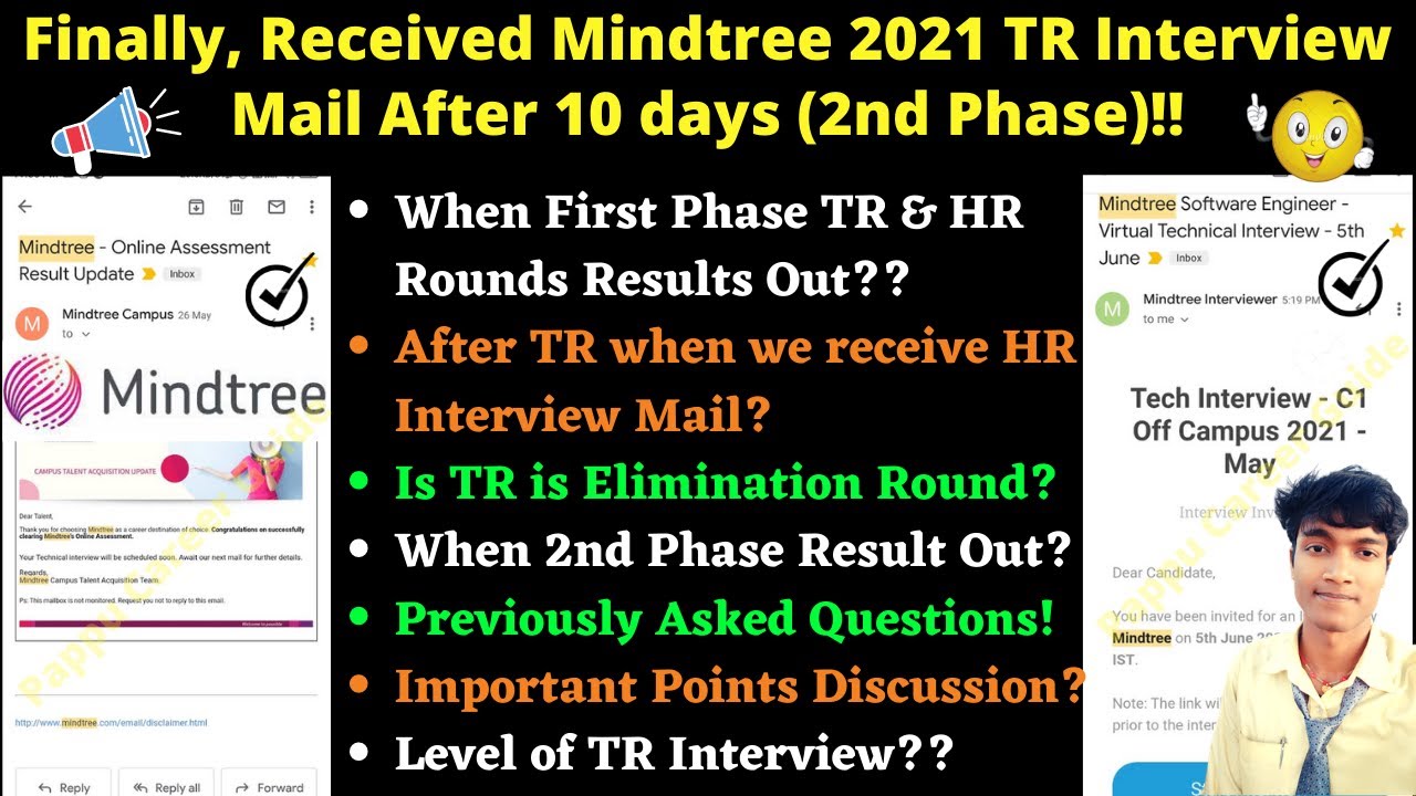🔴Finally, Received Mindtree 2021 TR Interview Mail After 10 days (2nd Phase)! Mindtree TR & HR ...