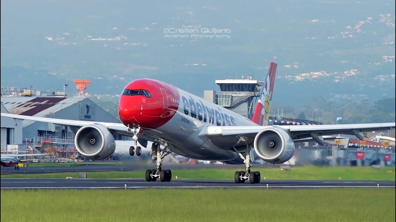 Despegues y aterrizajes ︎SJO con ATC Audio: A350 Iberia & Edelweiss ...