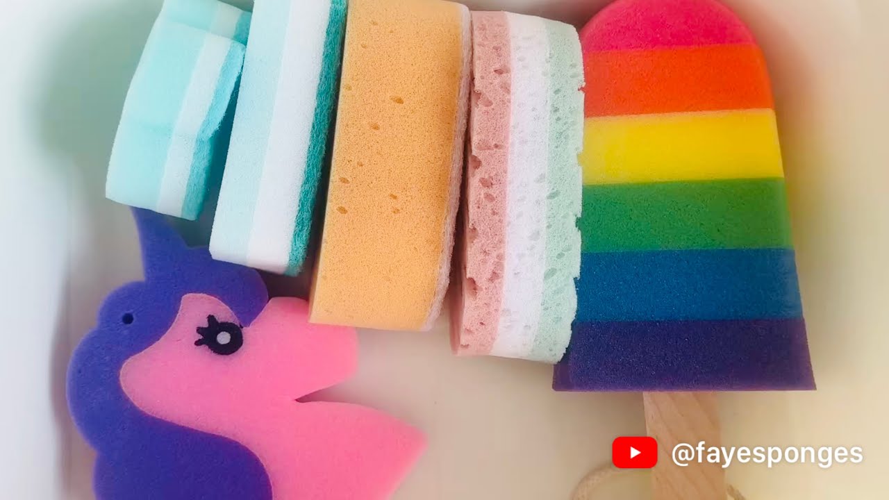 ASMR bulk variety dry sponge rip ripping crispy crunchy sponges 🧽 - YouTube