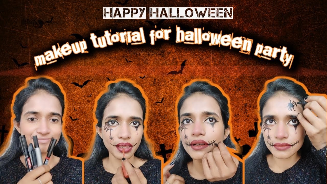 makeup tutorial for halloween party 👻🎃||#halloween #makeuptutorial # ...