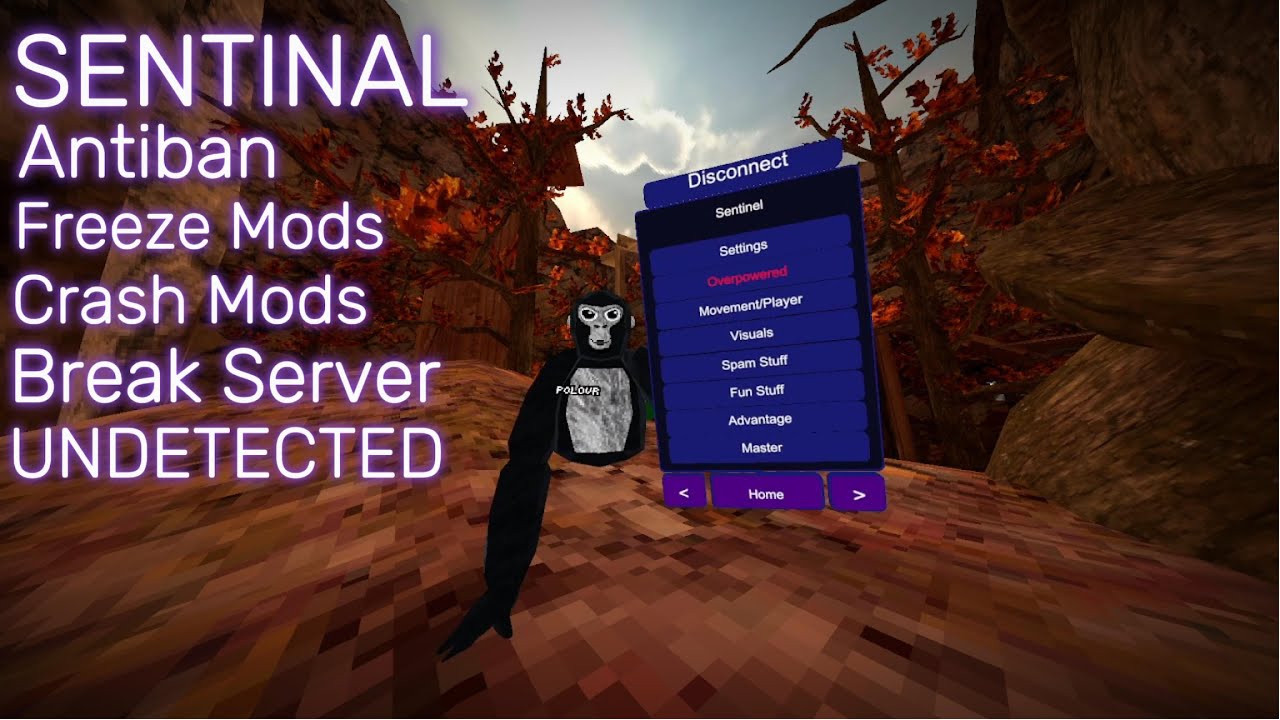 Best Gorilla Tag Mod Menu | Sentinel | Undetected Crash Gun - YouTube