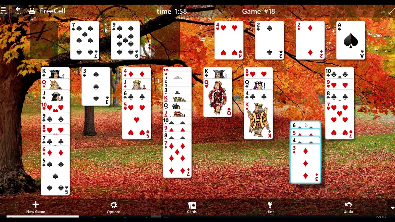 FreeCell Game #18 SOLVED Microsoft Solitaire - YouTube