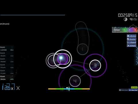 osu! Mizuoto to Curtain [Insane] DT 258 pp (pp counter) - YouTube