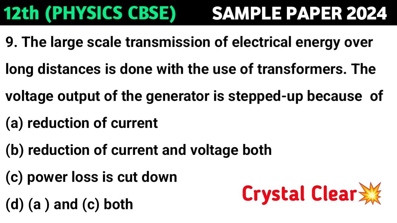 The large scale transmission of electrical energy over long distance is ...