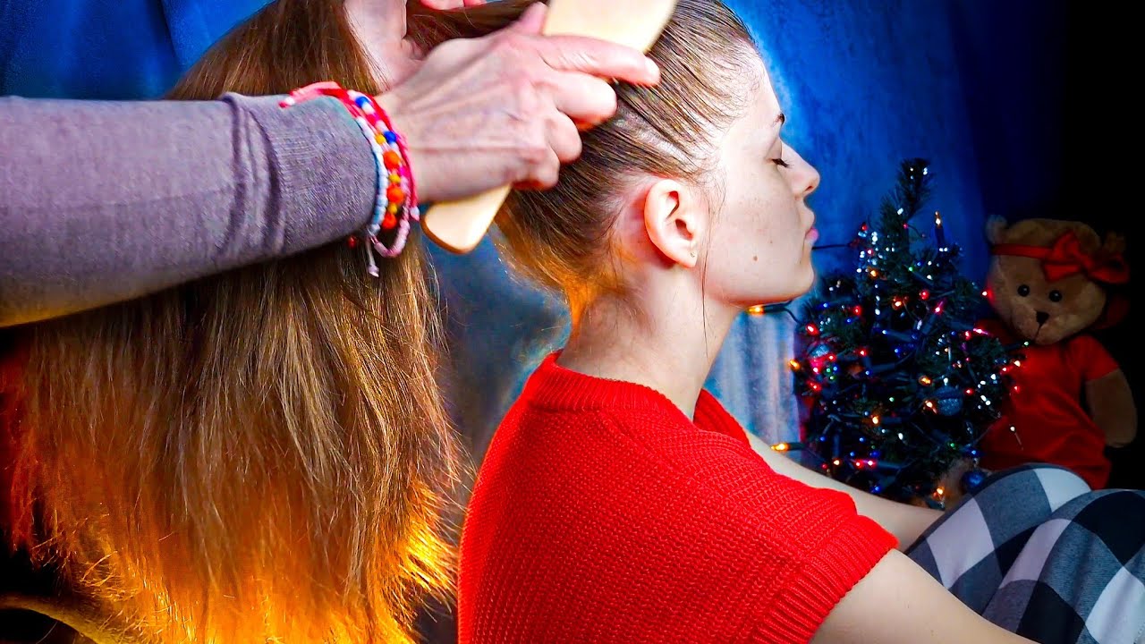 ASMR Ponytail Hair Brushing & Scalp Scratching | Face Tingles & Sleep ...