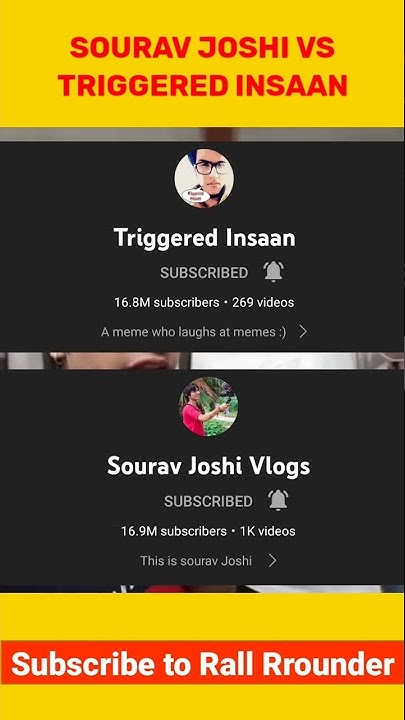 Sourav joshi vs Triggered insaan 😯|Sourav joshi Crossed Triggered insaan in Subs? #shorts - YouTube