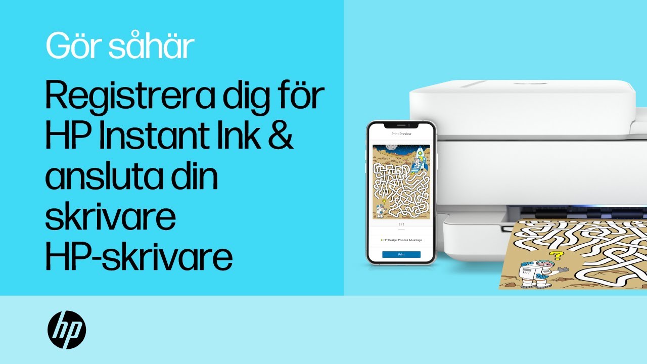 Registrera dig för HP Instant Ink och ansluta din skrivare | HP ...