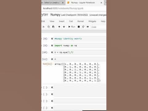Creating an identity matrix in Numpy - YouTube