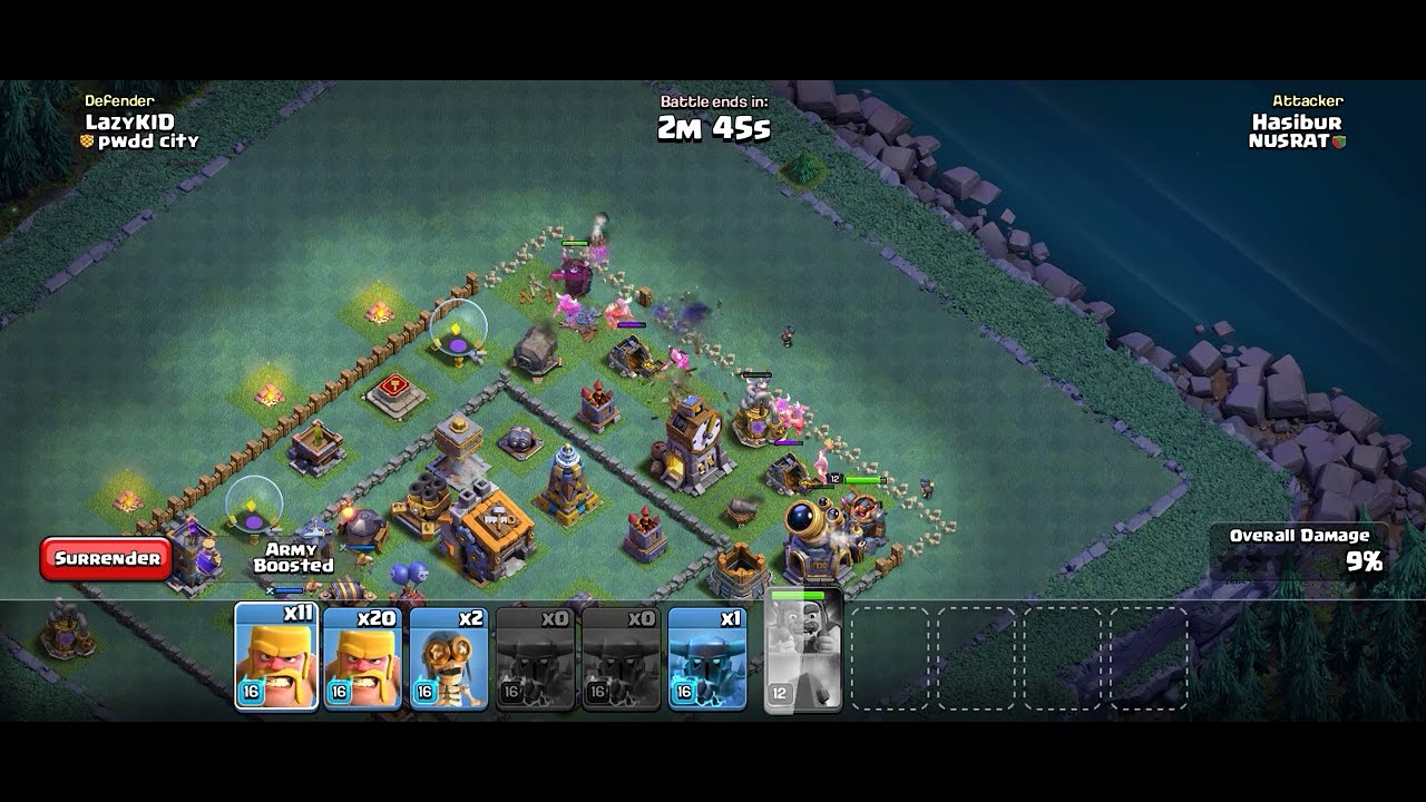coc games twn holl 8 builder base || wow attack. - YouTube