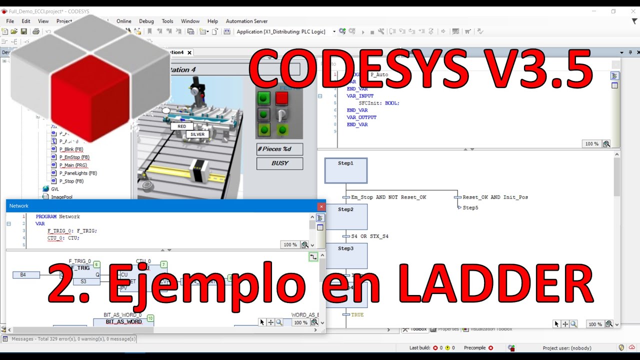 Codesys 3.5, Haciendo un programa en Diagrama de Contactos LAD KOP - YouTube