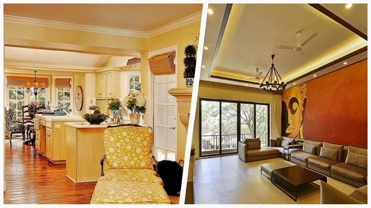 75 Yellow Family Room Design Ideas You'll Love ☆ - YouTube