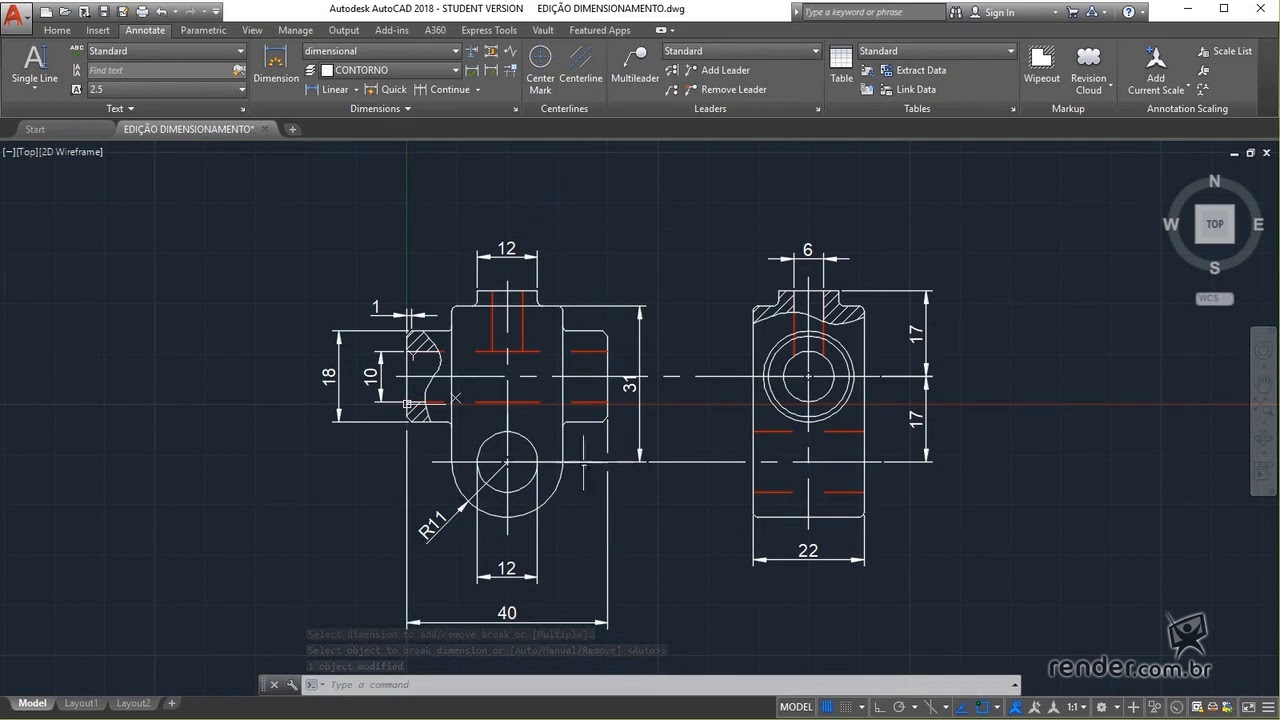 35 - Bemaßungen bearbeiten | AutoCAD 2018 2D Grundlagen - YouTube