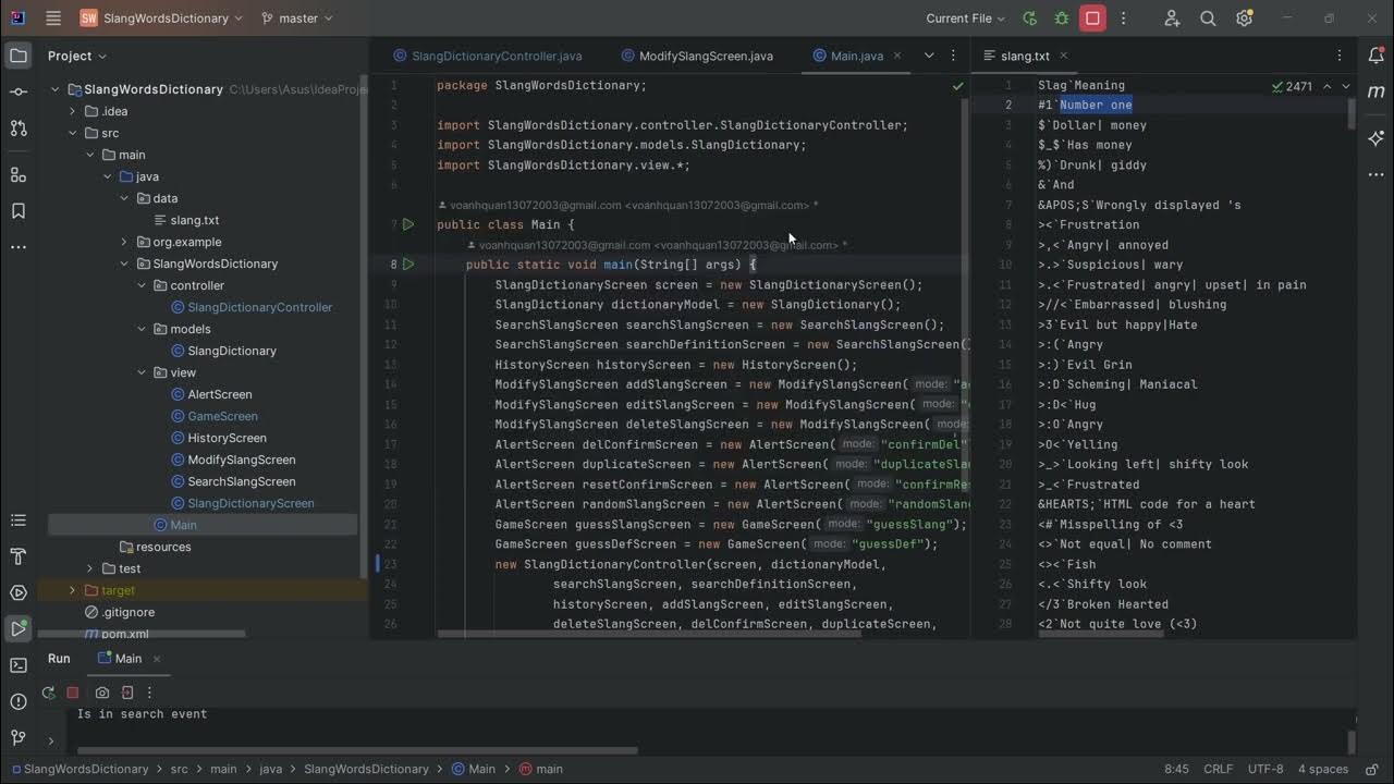 ĐỒ ÁN JAVA - SLANG DICTIONARY - VÕ ANH QUÂN - 21127147 - YouTube