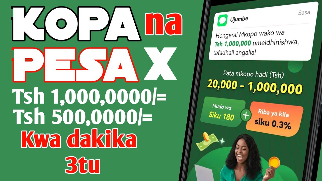 Kopa na pesa x hadi 1,000,000 kwa haraka zaidi Jinsi ya kukopa kupitia simu yako #pesax #mkopo ...