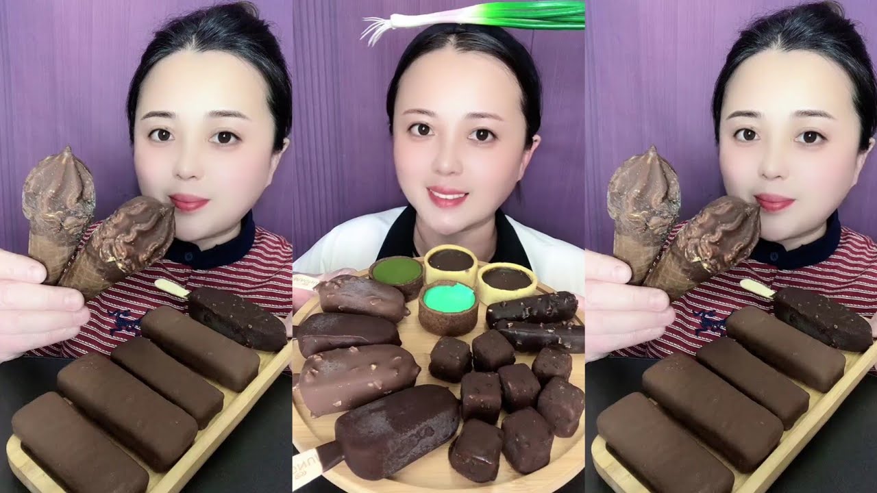 Eating ice cream chocolate all cold crispy delicious very mukbang asmr ...