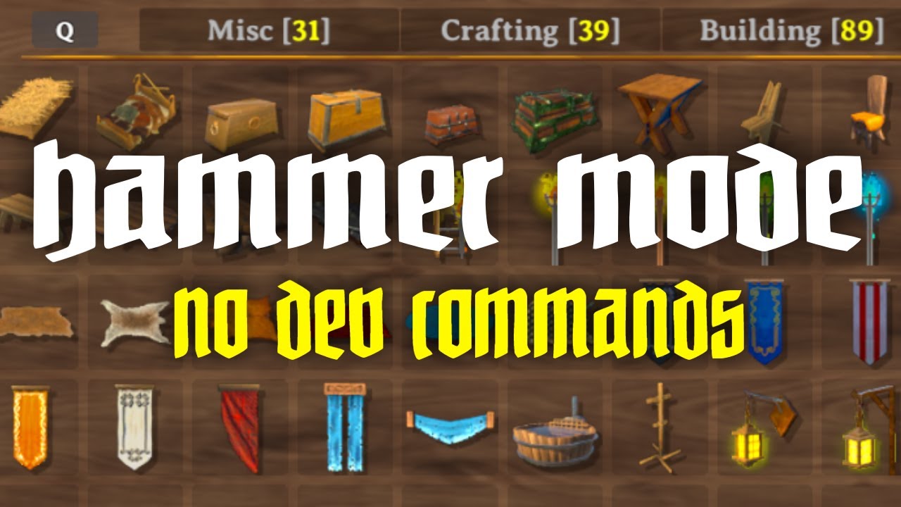 Hammer Mode The Valheim Creative Mode No Dev Commands - YouTube