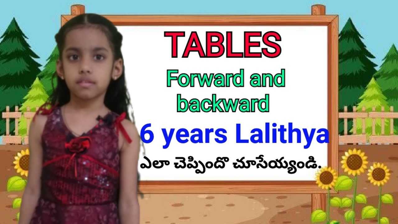 1 to 10 tables saying by 6 years girl || upward and backward tables ...