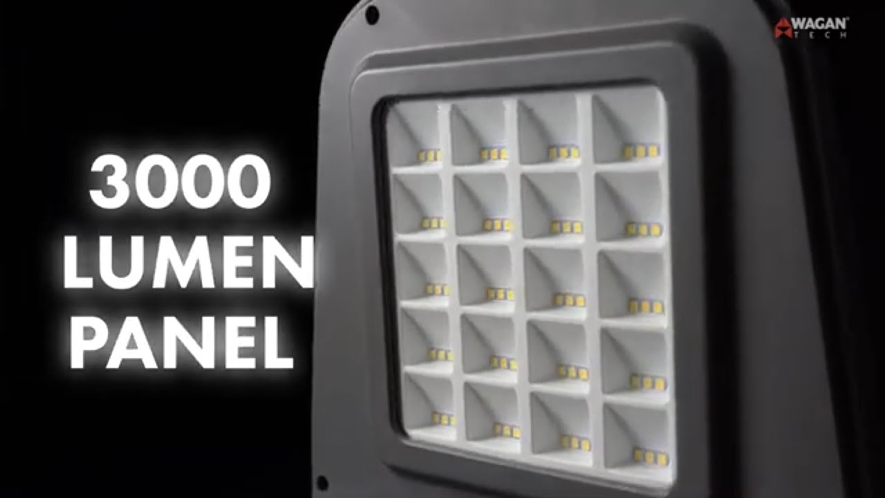 Wagan Tech Solar + LED Floodlight 3000 (#8591) Features - YouTube