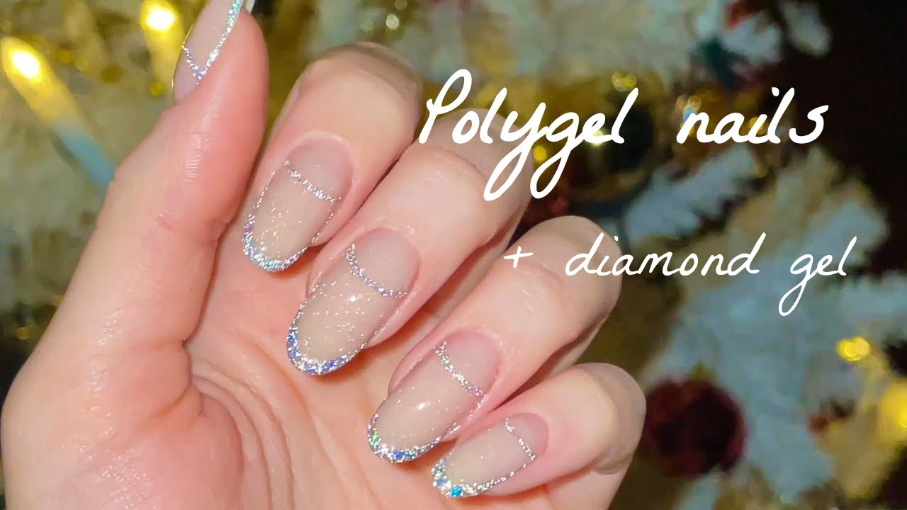 Polygel Nails With Diamond Gel | Dual Forms With Polygel - YouTube