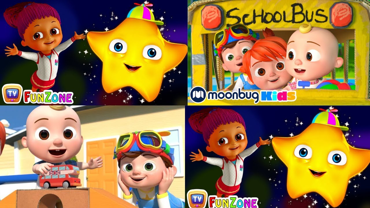 Twinkle Twinkle Little Star + Wheels On The Bus Fun Cocomelon Nursery ...