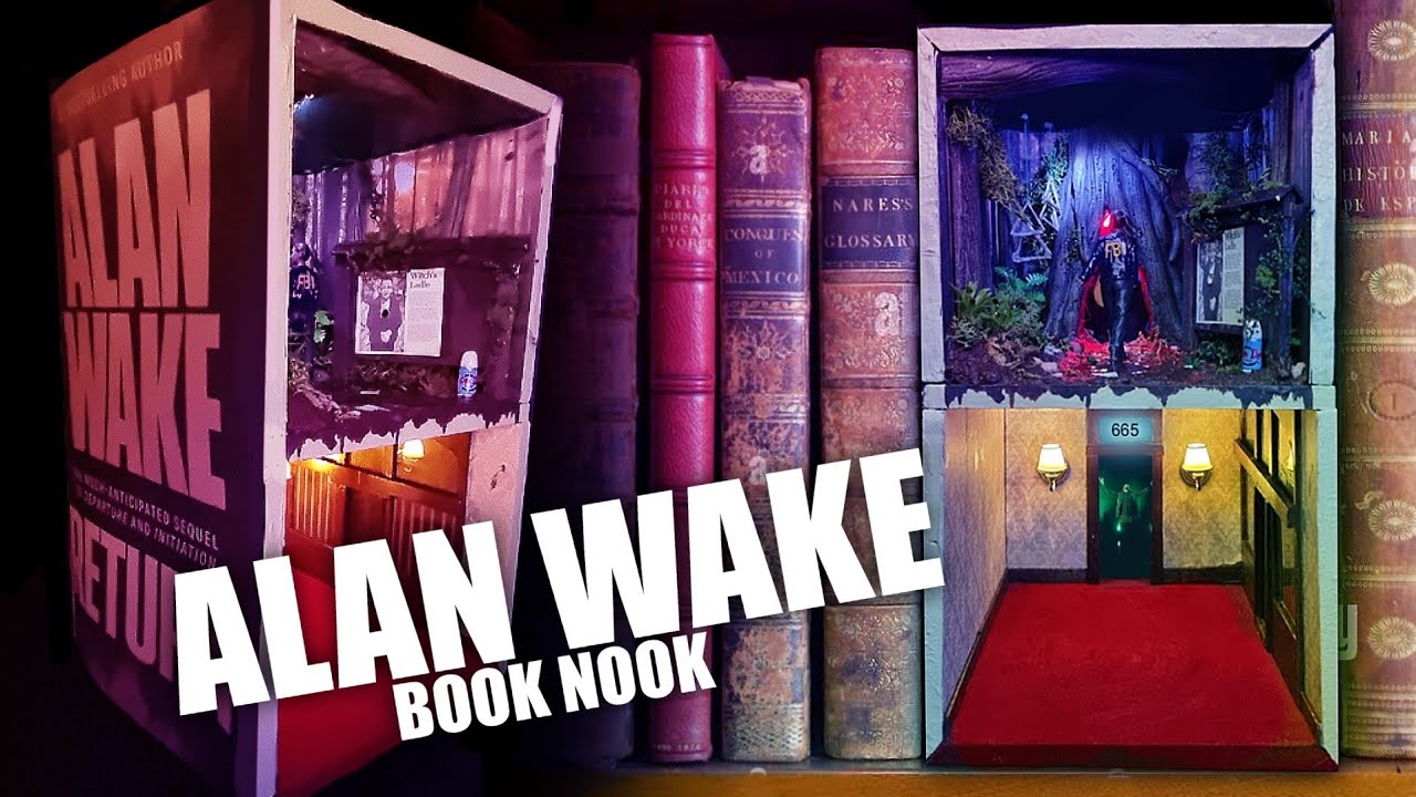 DIY ALAN WAKE Book Nook with a SECRET FEATURE - YouTube