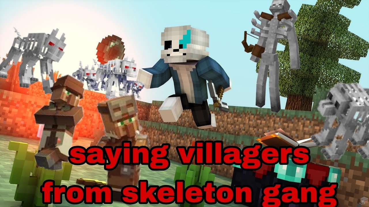 saying villagers from skeleton gang 💀 #minecraft #series #survival # ...